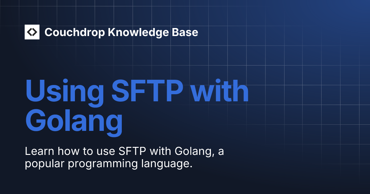 Using SFTP with Golang | Couchdrop Knowledge Base